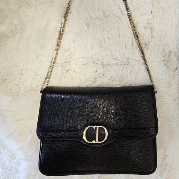 Dior | Bags | Dior Black Leather Chained Crossbody | Poshmark